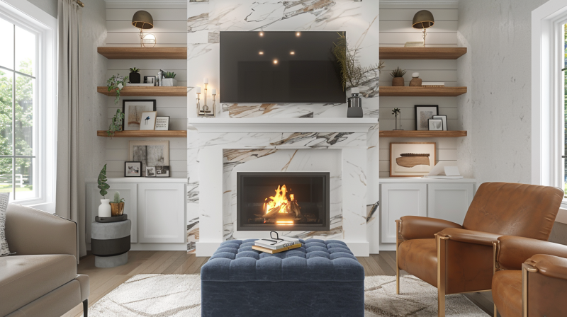 13 Creative Media Wall Ideas with Fireplace - Northern Feeling