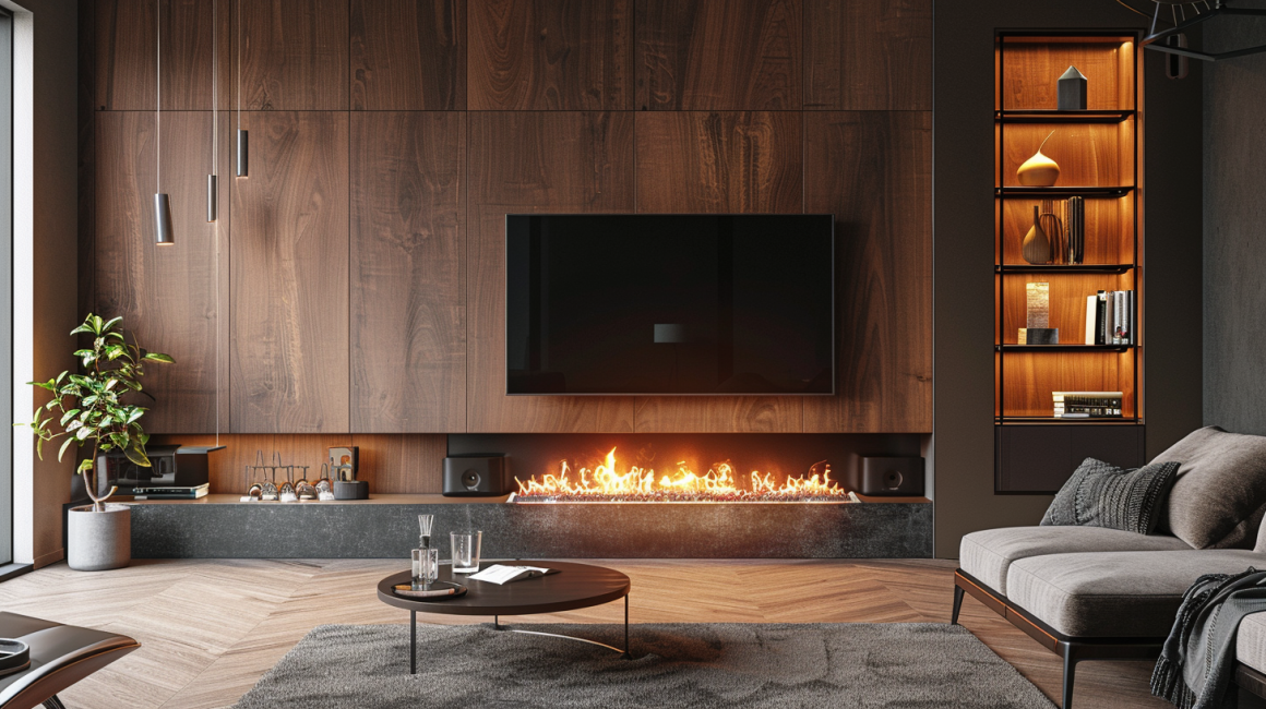 13 Creative Media Wall Ideas with Fireplace - Northern Feeling