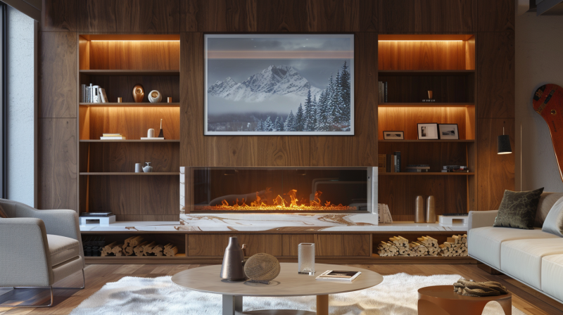 13 Creative Media Wall Ideas with Fireplace - Northern Feeling